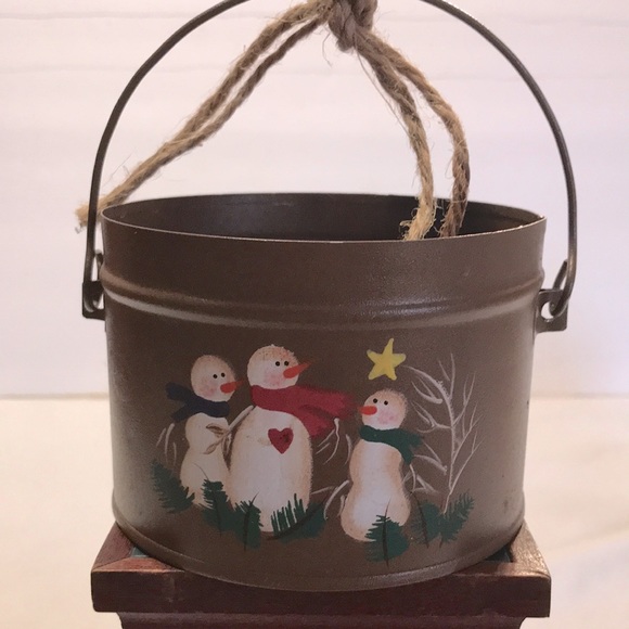 Holiday | Metal Snowman Bucket | Poshmark